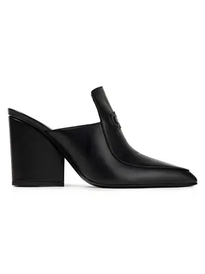 SALVATORE FERRAGAMO Embossed Leather Mules