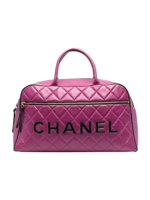 Chanel 1995 Large Diamond Quilted Bowling Bag