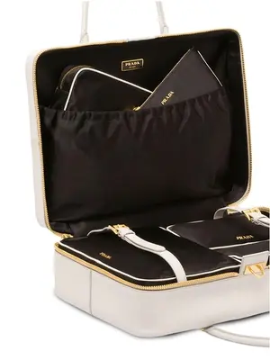 Prada Saffiano Logo Suitcase