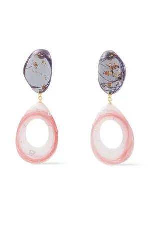 EJING ZHANG Kaare 18-karat Gold-plated Resin Earrings