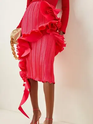 Versace Ruffled Midi Skirt