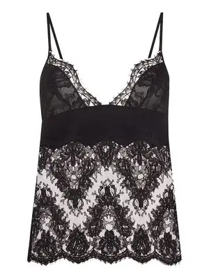La Perla Black Lace Camisole Top - One-color