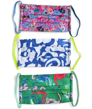 Tanya Taylor - 3-Piece Printed Cotton Poplin Face Mask Set