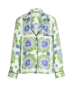 RODARTE Printed Silk Pajama Top