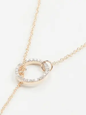Mateo-14k Diamond Circle Pearl Lariat Necklace