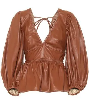Staud - Luna Faux Leather Blouse