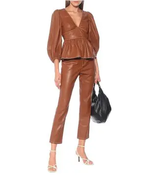 Staud - Luna Faux Leather Blouse