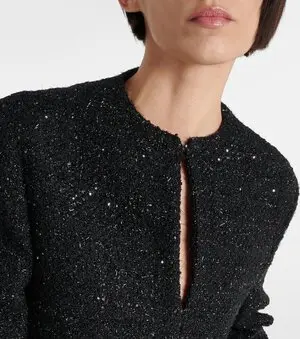Valentino Garavani Feather-trimmed Tweed Jacket