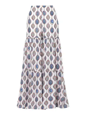 Chloé Tiered Printed Silk-habotai Flared Pants