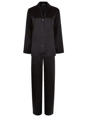 La Perla Black Silk Pajama Set - One-color
