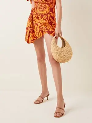 Cult Gaia Taja Woven Rattan Top Handle Bag