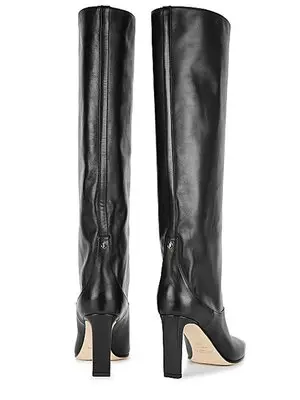 JIMMY CHOO Mahesa 85 Black Leather Knee-high Boots