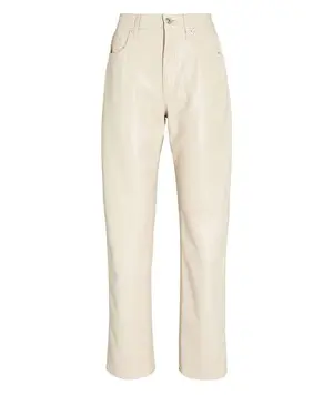 Nanushka Vinni Vegan Leather Straight-Leg Pants - One-color