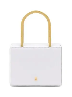 Amina Muaddi Super Amini Henson Leather Top Handle Bag