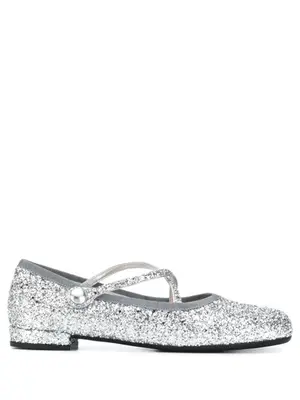 Miu Miu Glitter Ballerina Shoes