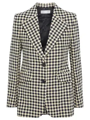Victoria Beckham Houndstooth Tweed Blazer