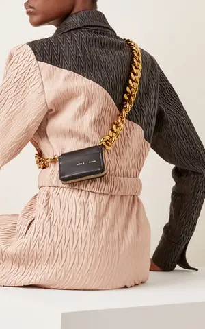 Kara Chain-detailed Leather Bike Wallet