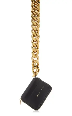 Kara Chain-detailed Leather Bike Wallet