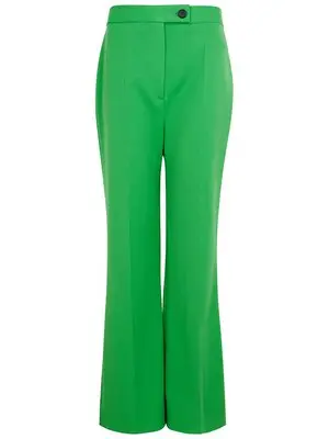 Victoria Beckham Green Cropped Flared-leg Trousers
