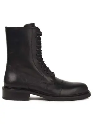 ANN DEMEULEMEESTER Leather Combat Boots