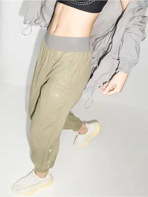 Adidas By Stella McCartney Two-tone Logo Print Track Pants