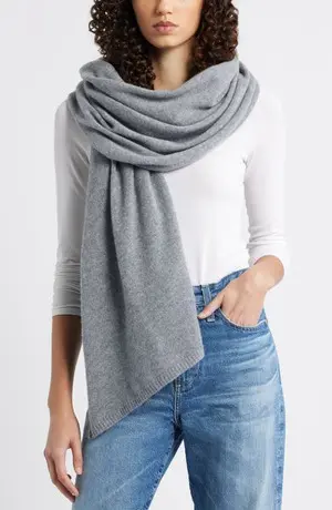 Nordstrom Cashmere Scarf - Grey Night
