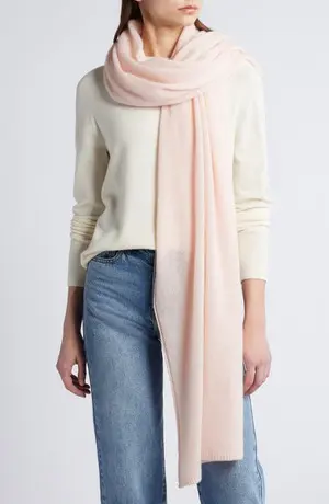Nordstrom Cashmere Scarf Pink Chintz
