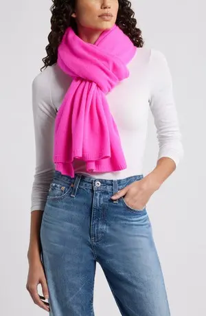 Nordstrom Cashmere Scarf - Pink Neon