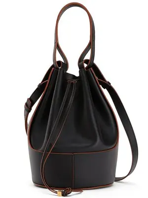 Loewe Balloon Medium Black Leather Bucket Bag