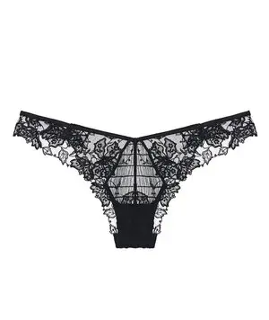 La Perla - Brazilian Brief In Black Embroidered Tulle