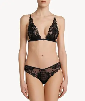 La Perla - Brazilian Brief In Black Embroidered Tulle