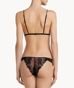 La Perla - Brazilian Brief In Black Embroidered Tulle