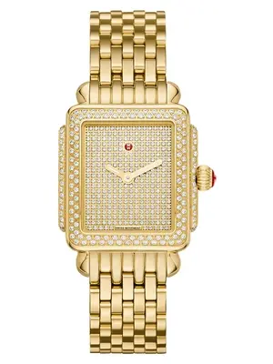 Michele Deco Pavé Diamond Bracelet Watch, 29mm