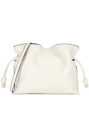 Loewe Flamenco Mini Off-white Leather Clutch