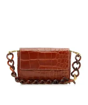 STAUD Tommy Croc-effect Leather Shoulder Bag