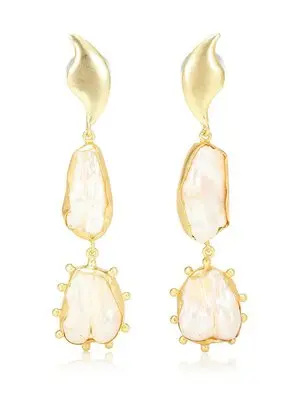 PEET DULLAERT Eos 14kt Gold-plated Earrings With Baroque Pearls