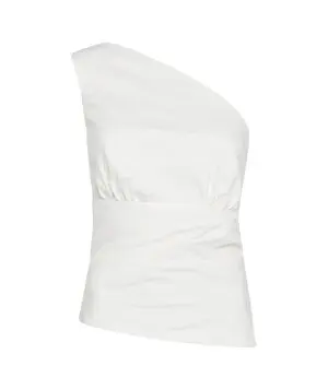 PARIS GEORIGA Lula Asymmetric Silk-cotton Top