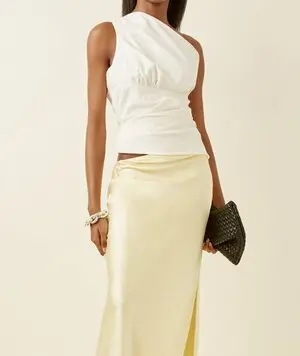 PARIS GEORIGA Lula Asymmetric Silk-cotton Top