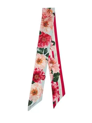 DOLCE & GABANA Slim Silk Printed Scarf