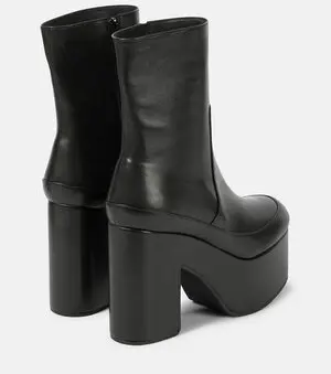 Dries Van Noten Leather Platform Ankle Boots