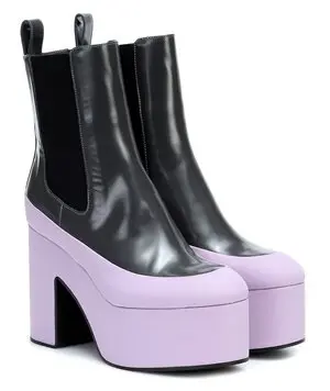 Dries Van Noten - Leather Platform Ankle Boots