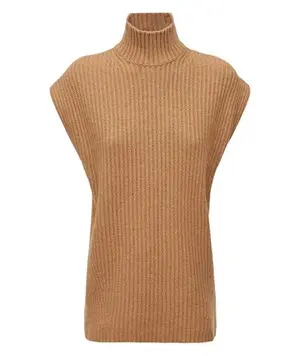 GANNI Wool Blend Rib Knit Vest  - One-color