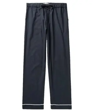 DESMOND & DEMPSEY Piped Brushed Cotton-flannel Pyjama Trousers