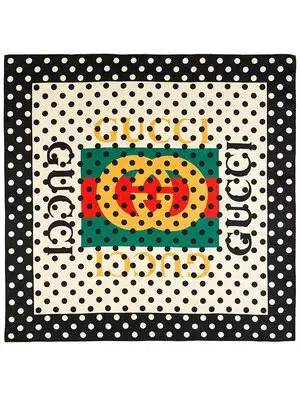 Gucci Vintage Logo Polka Dot Shawl