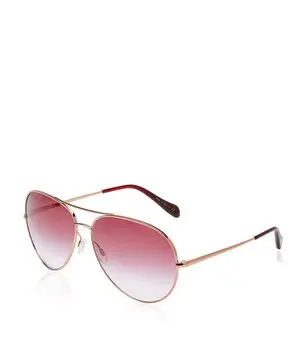 Oliver Spencer Aviator Rose-gold Metal Sunglasses