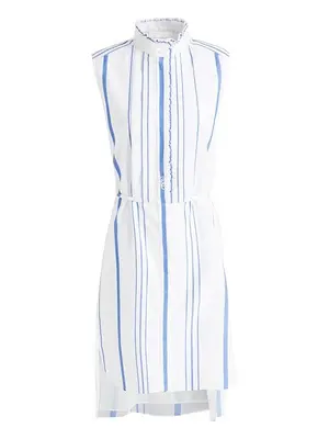 Chloé Crepe-paneled Striped Cotton-jacquard Mini Dress