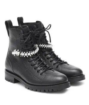 JIMMY CHOO - Cruz Flat Leather Ankle Boots