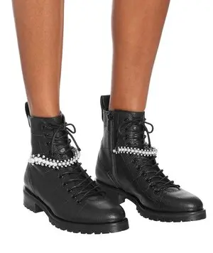 JIMMY CHOO - Cruz Flat Leather Ankle Boots
