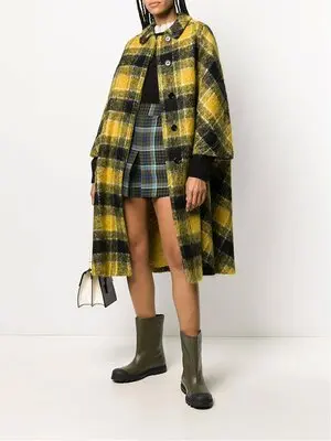 red valentino - Checked Swing Coat