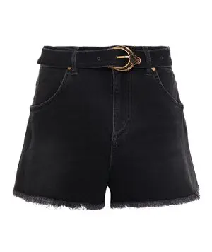 Roberto Cavalli - Belted Frayed Denim Shorts